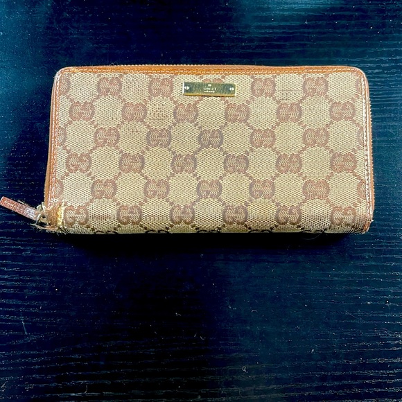 Bags | Gucci Monogram Long Zip Wallet | Poshmark